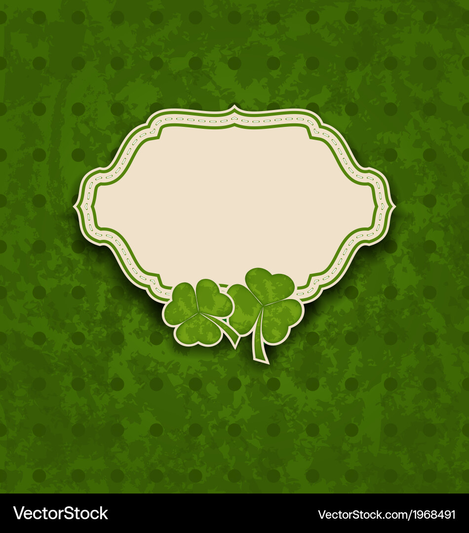 St. Patrick's Day Shamrock Card Royalty Free Vector Image