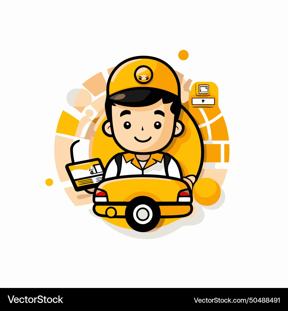 Taxi driver icon flat design isolated Royalty Free Vector