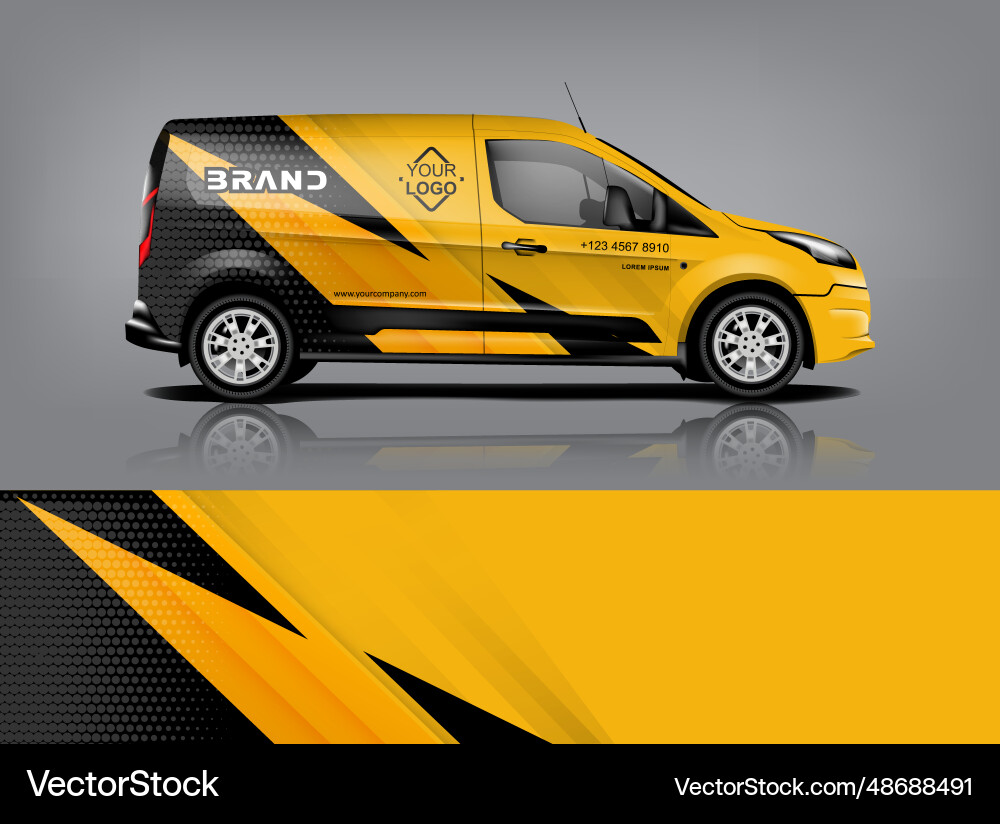 Van wrap design sticker and decal Royalty Free Vector Image