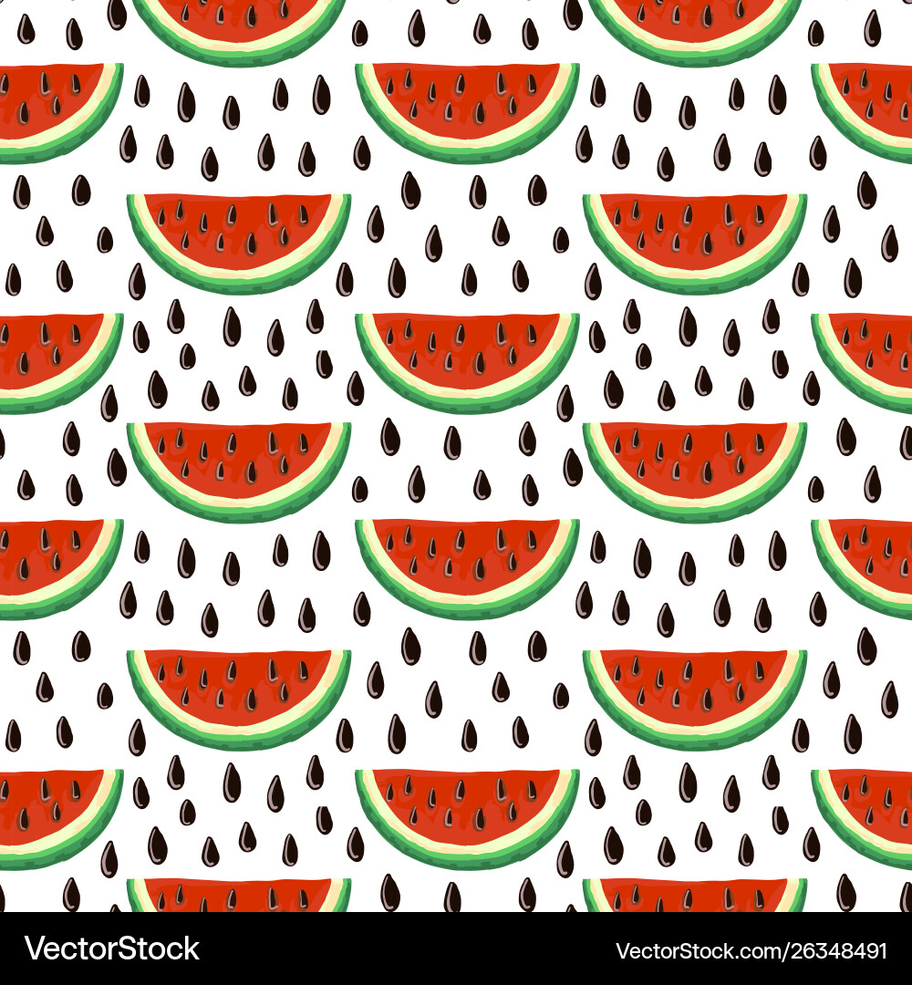 Watermelon seamless pattern Royalty Free Vector Image