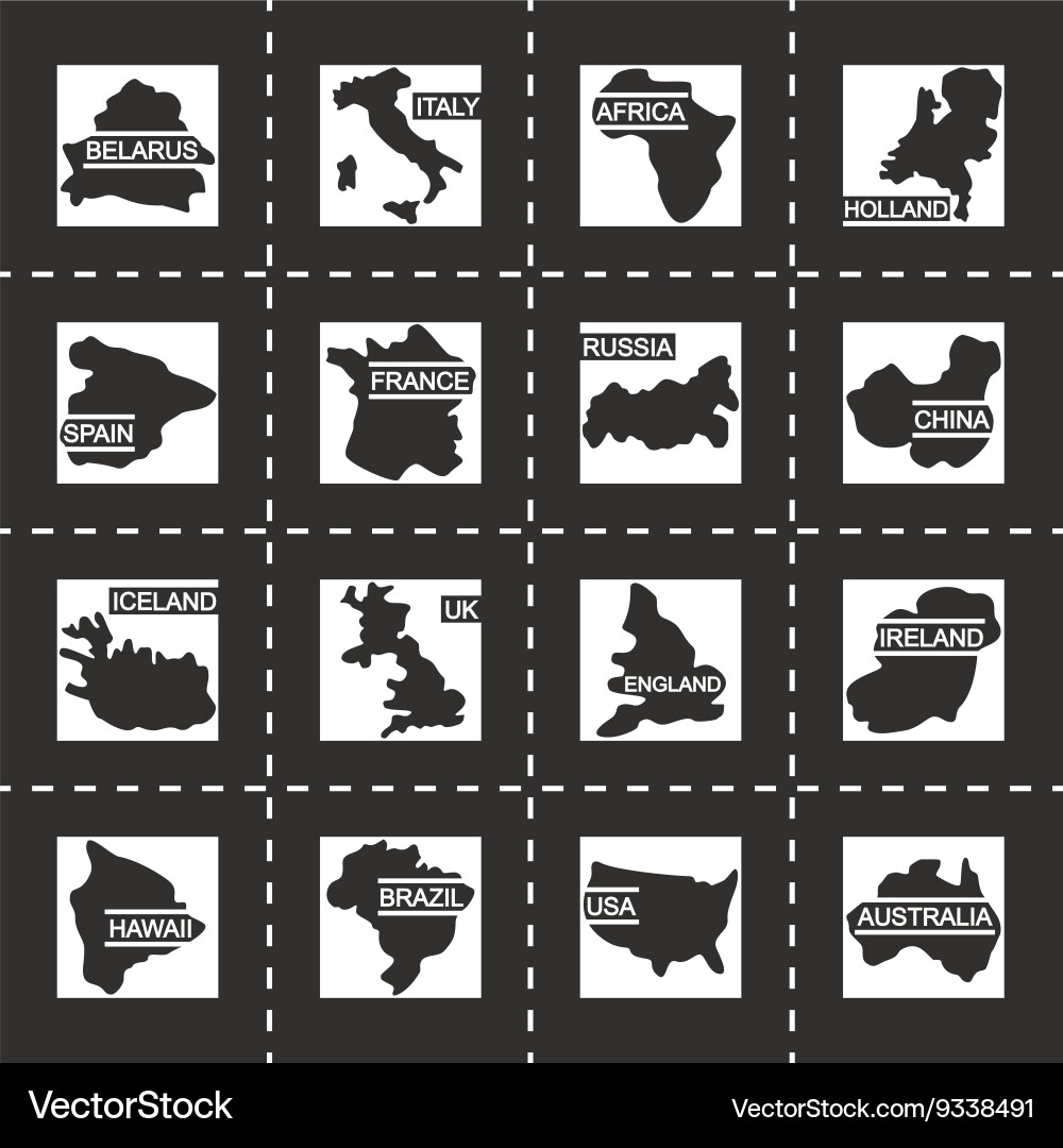 World map icon set Royalty Free Vector Image - VectorStock