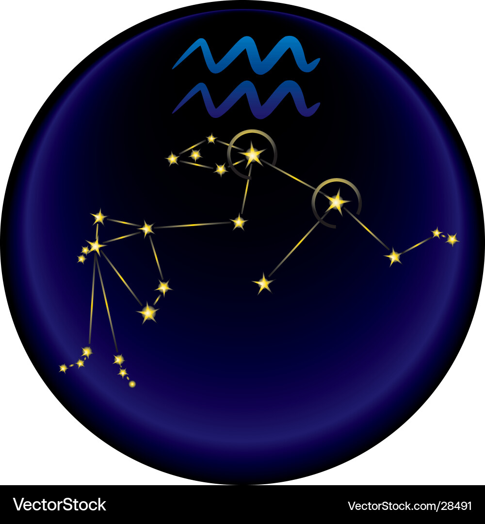 Zodiac aquarius sign Royalty Free Vector Image