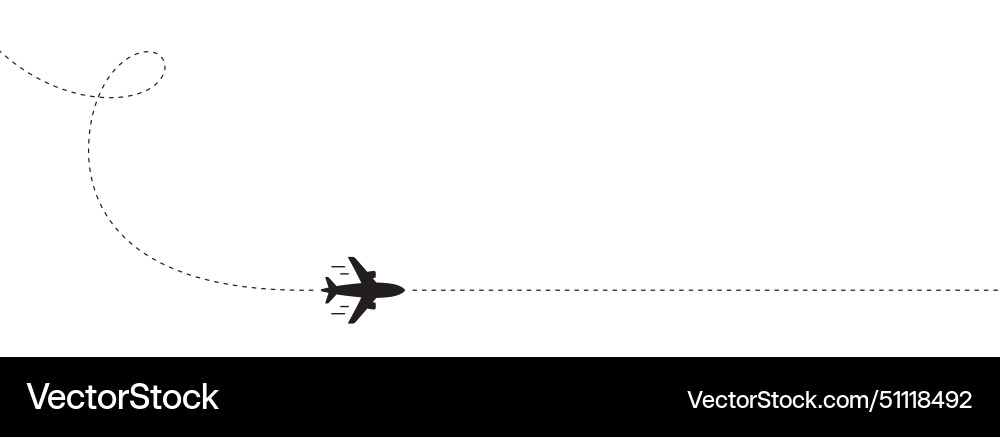 Airplane line path background air plane icon Vector Image