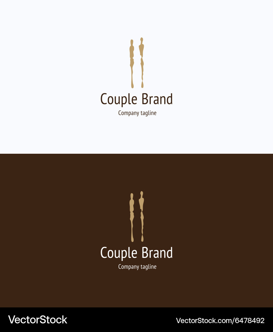 Couple silhouette two people logo Royalty Free Vector Image