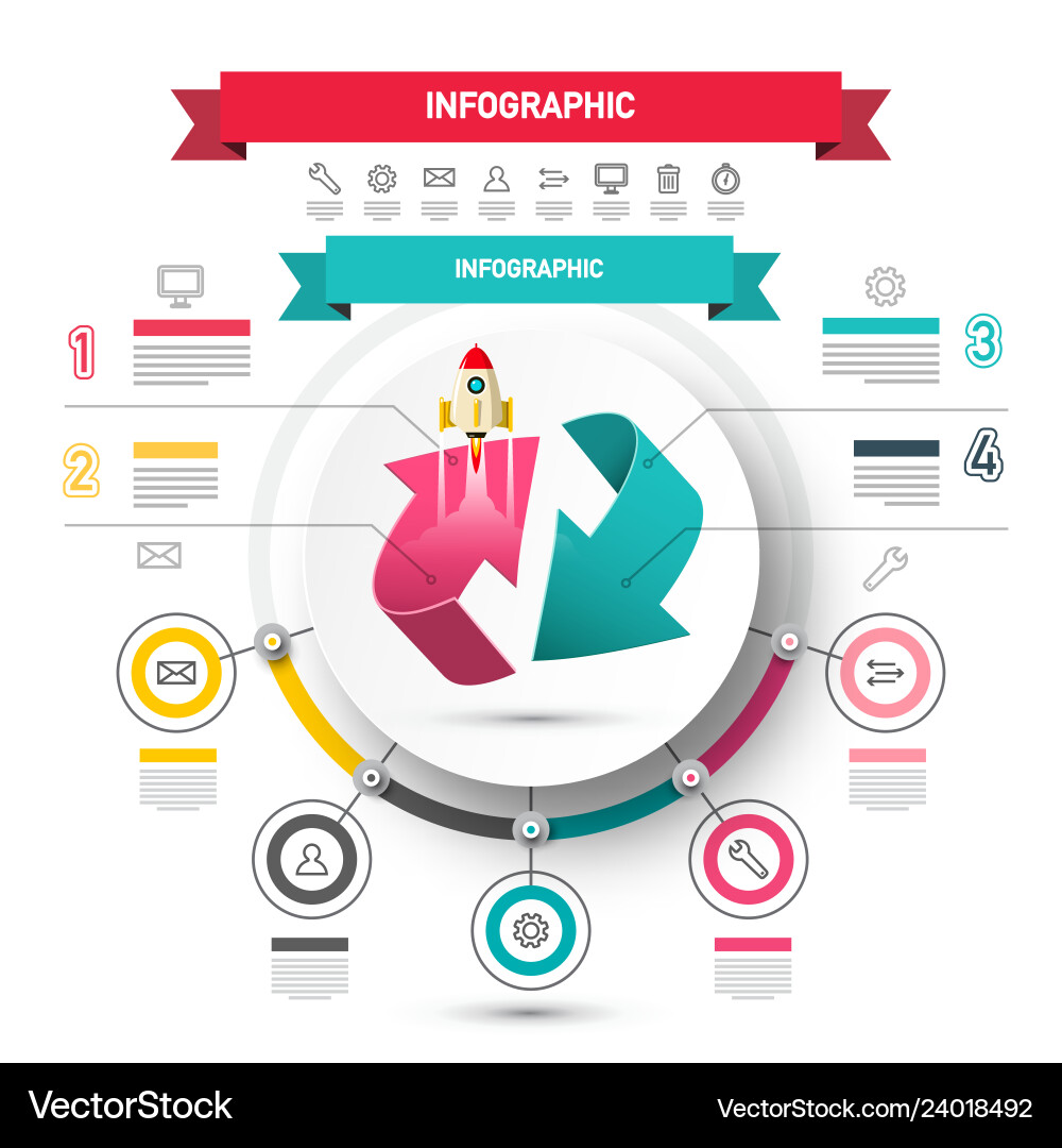 Data flow chart concept infographic design Vector Image