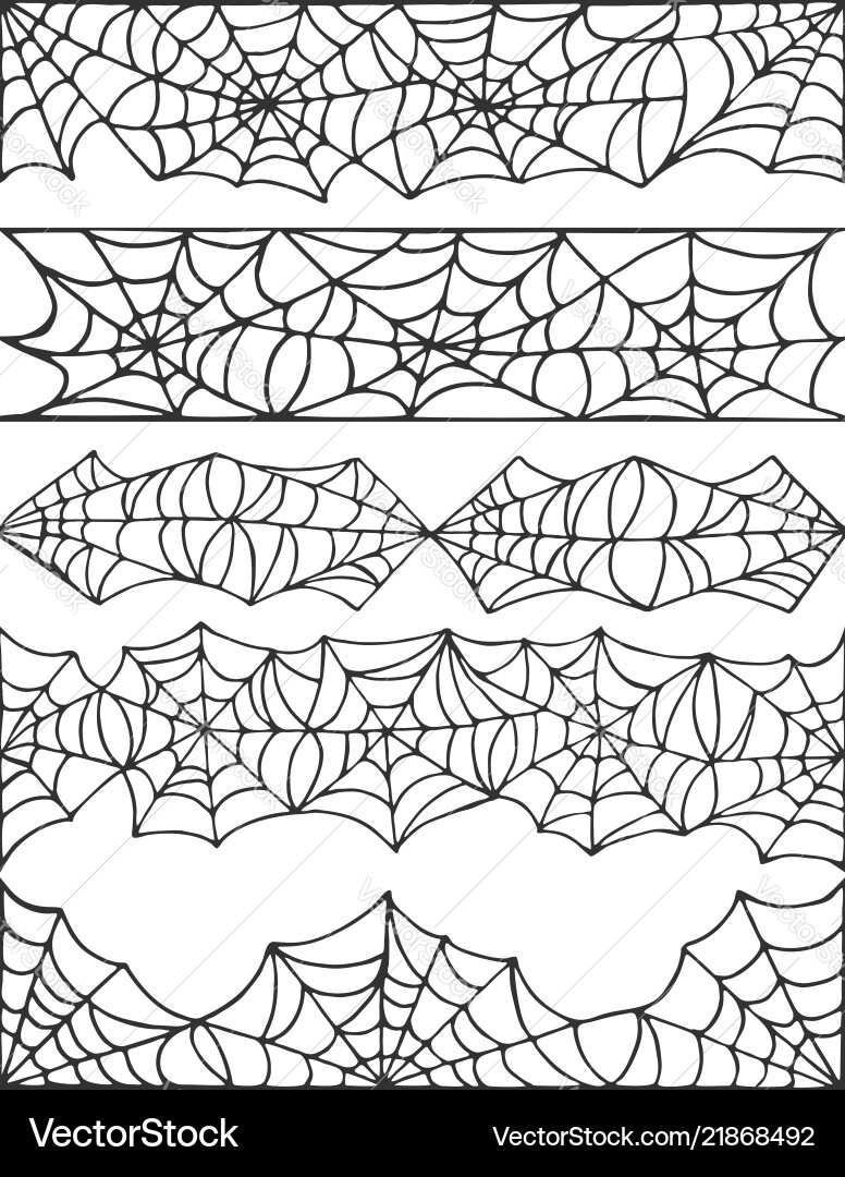 Hand drawn spider web halloween symbol cobweb Vector Image