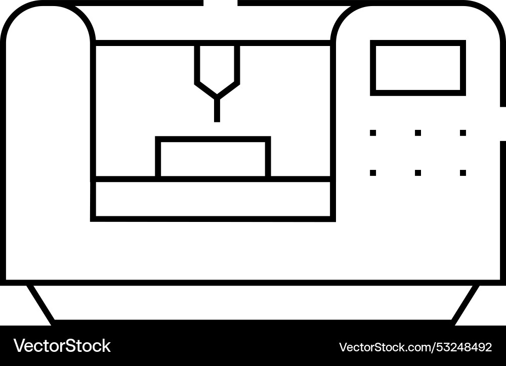 Laser engraving line icon isolated Royalty Free Vector Image