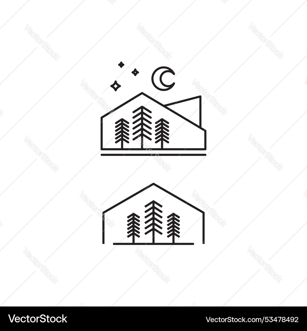 Minimalist house line logo design Royalty Free Vector Image