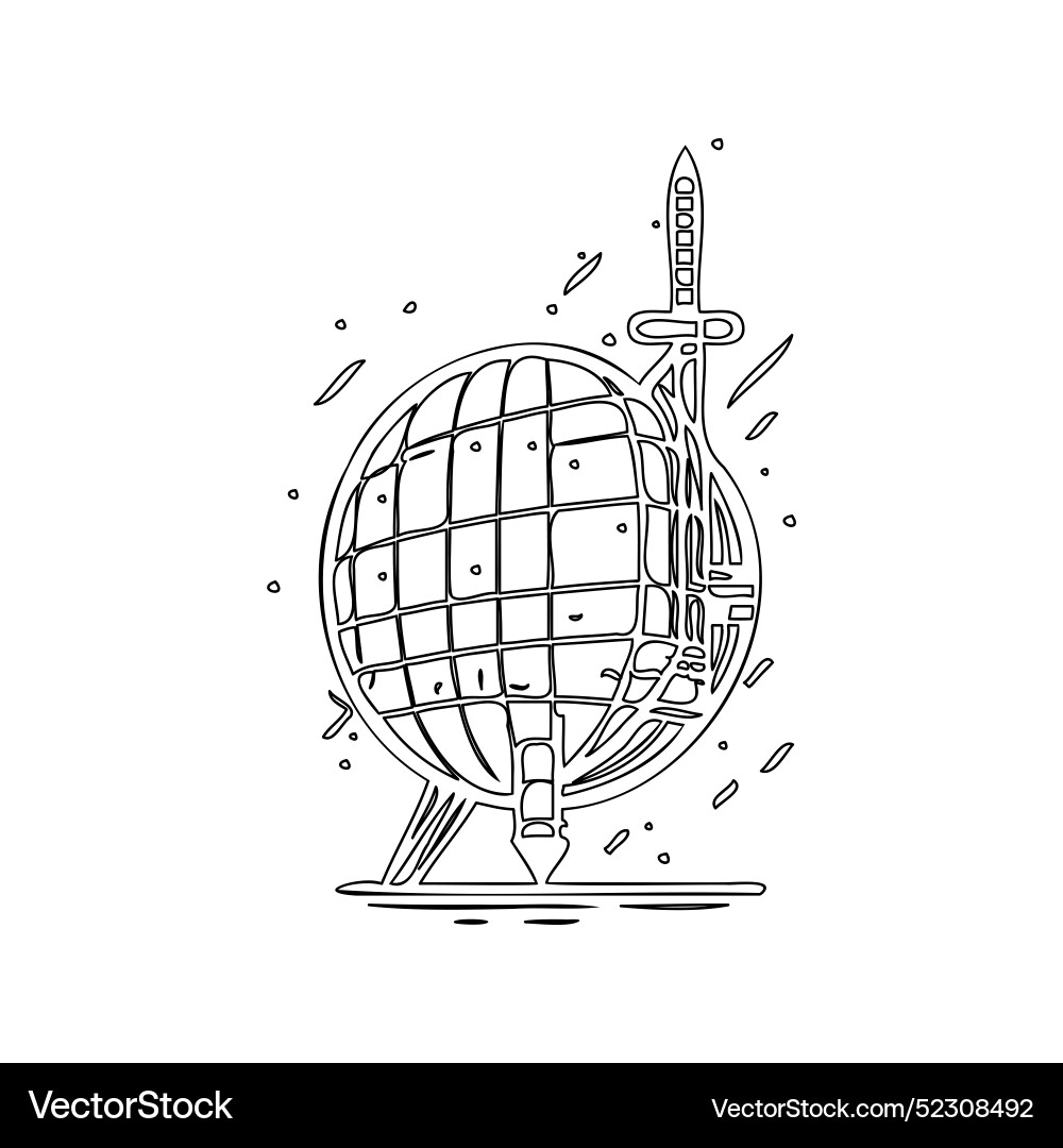 Satellite outline sketch Royalty Free Vector Image