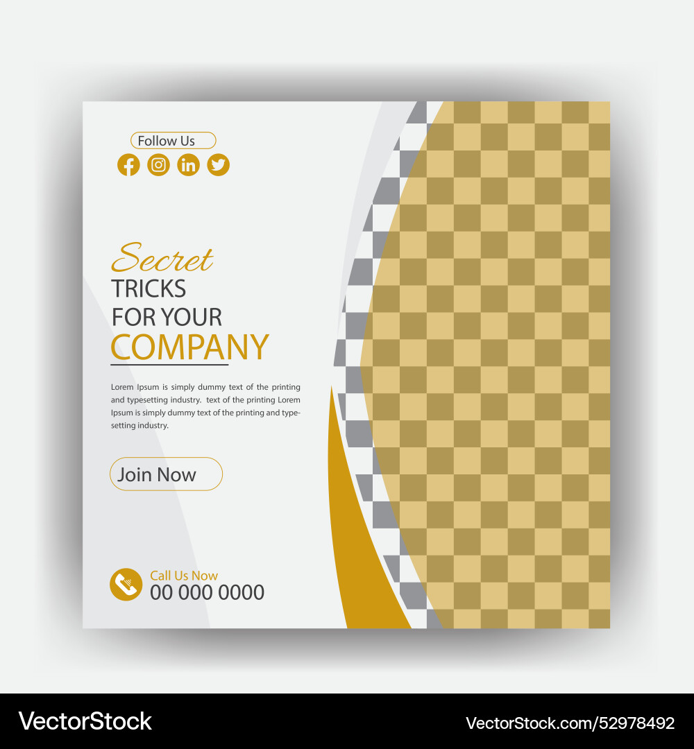 Unique professional social media post banner Vector Image