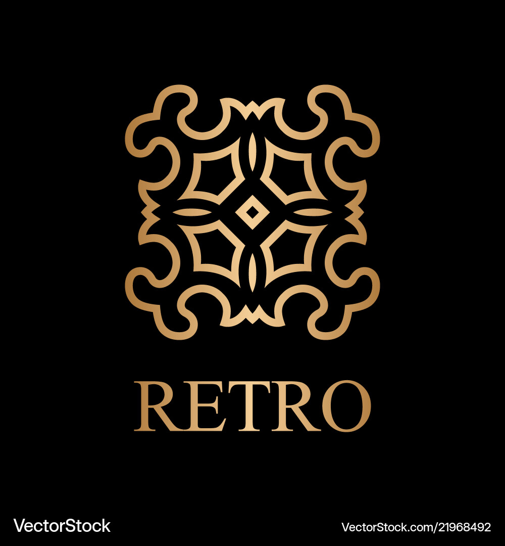 Vintage ornamental logo Royalty Free Vector Image