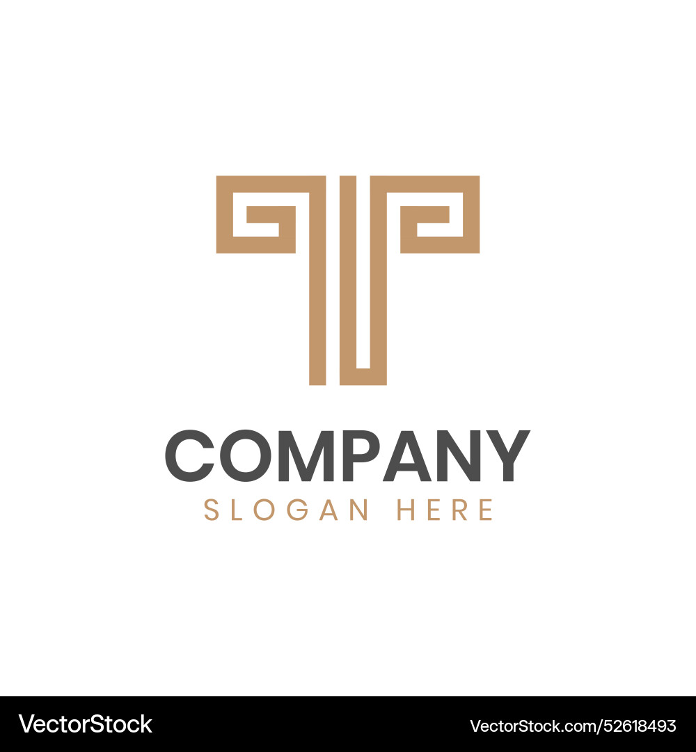 Abstract simple letter t logo symbol for luxury Vector Image