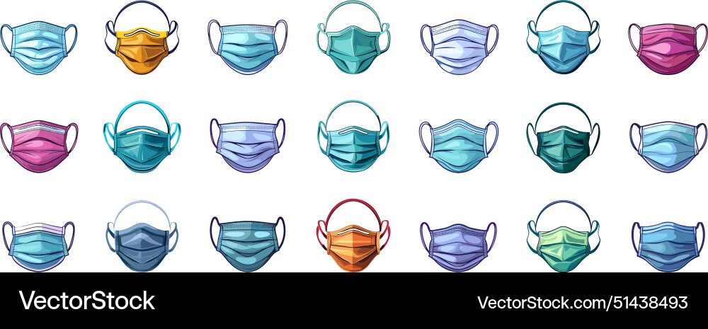 Cartoon medical masks simple Royalty Free Vector Image