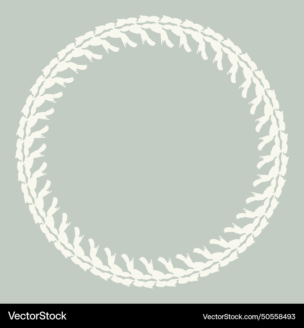 Handmade linocut organic wreath Royalty Free Vector Image