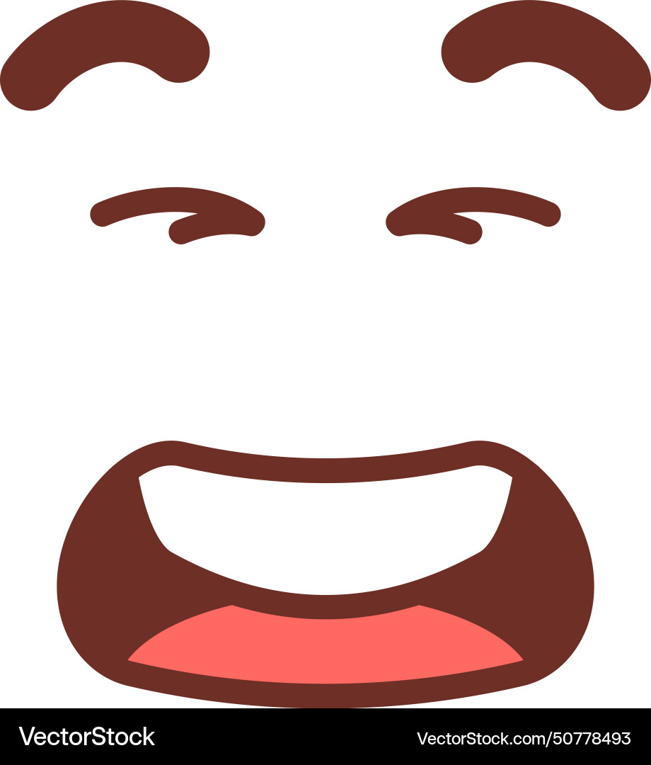 Laughing face expression comic emoji cartoon Vector Image
