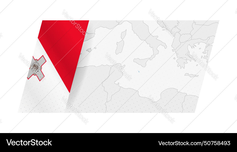 Malta map in modern style with flag Royalty Free Vector