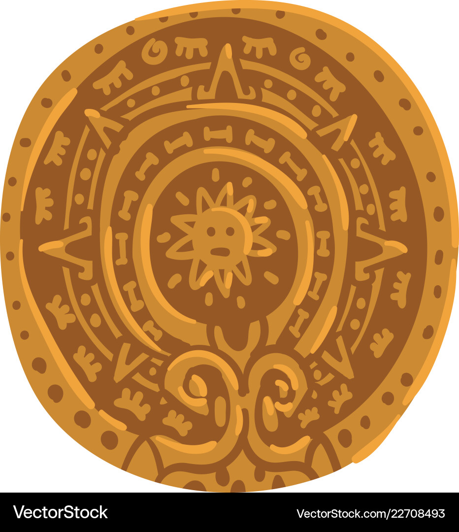 Mayan calendar maya civilization symbol american Vector Image