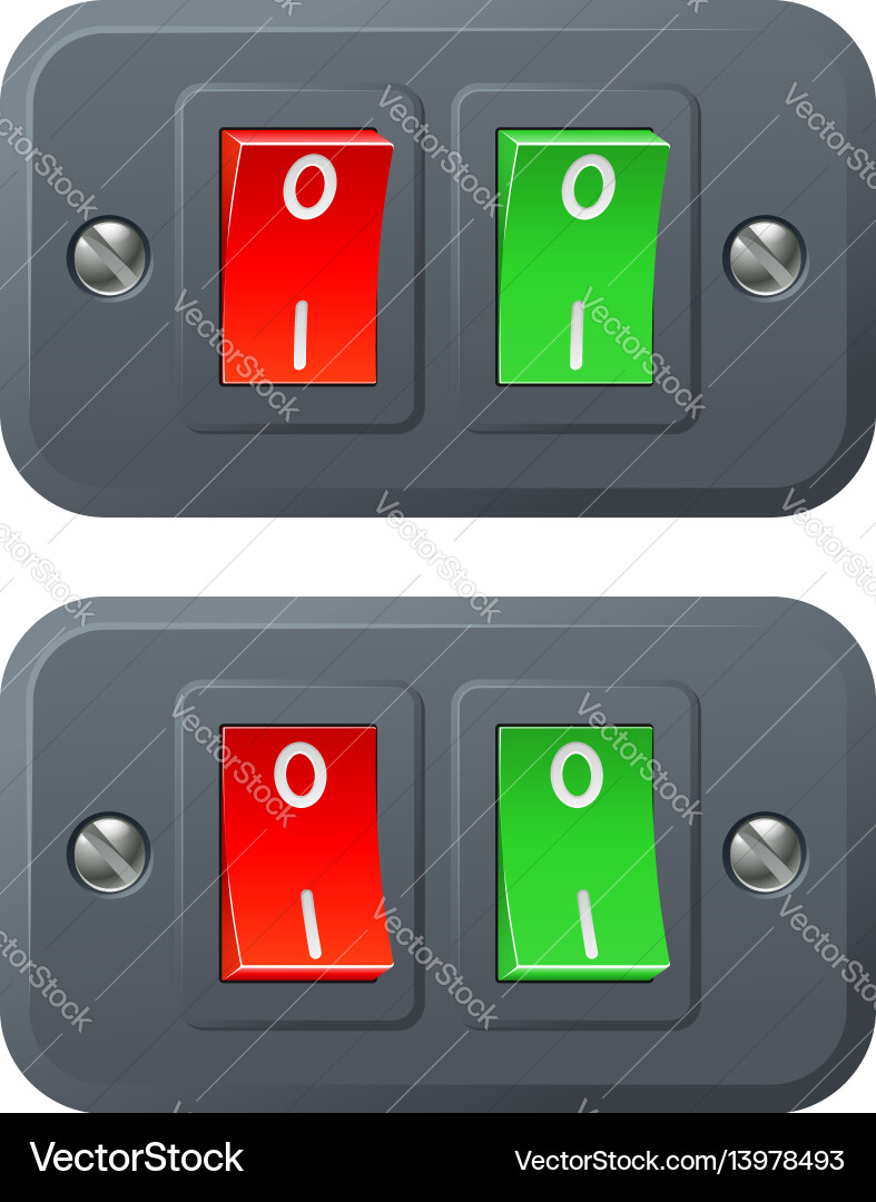 Red and green switches Royalty Free Vector Image