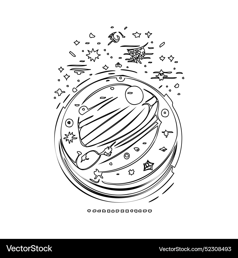 Satellite outline sketch Royalty Free Vector Image