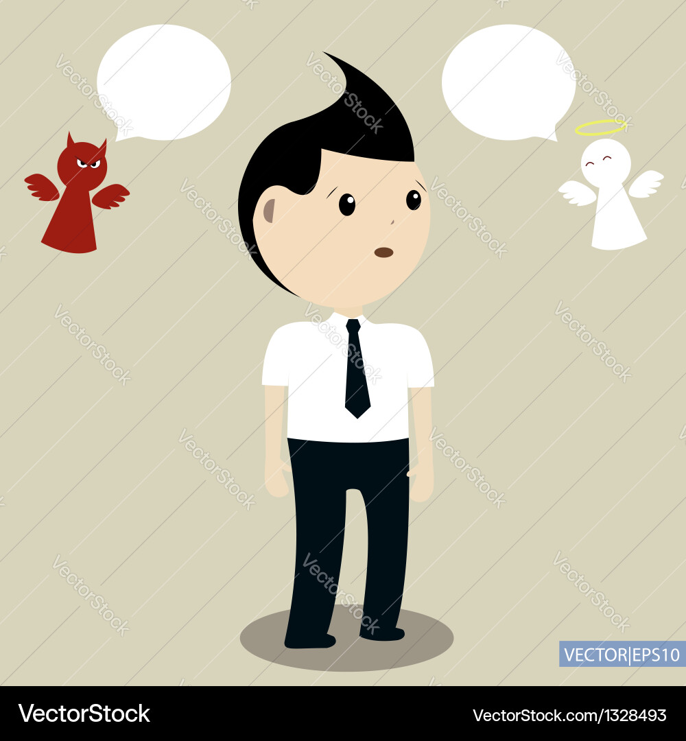 Shoulder devil and angel Royalty Free Vector Image