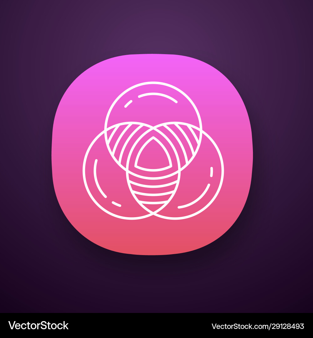 Venn diagram app icon primary three Royalty Free Vector Venn diagram app icon primary three Royalty Free Vector