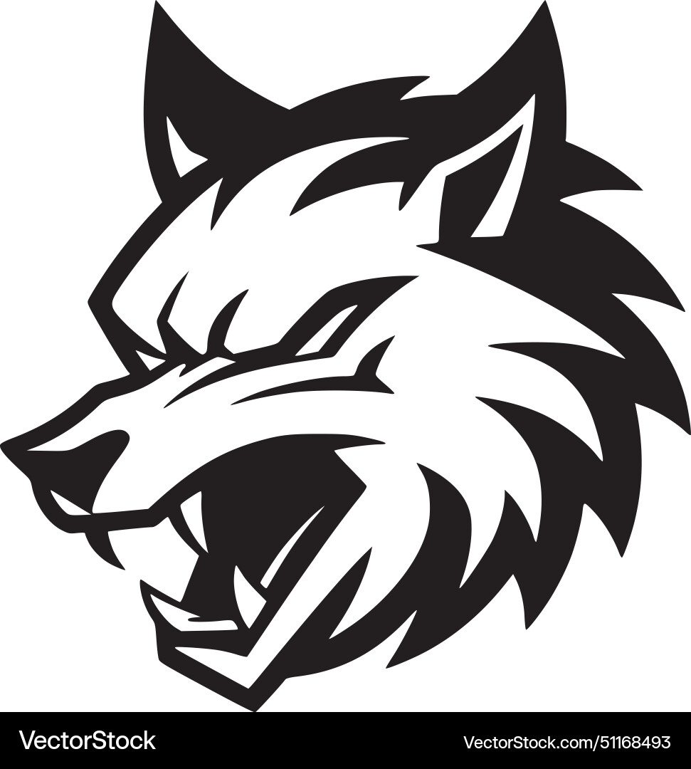 Wolf - black and white isolated icon Royalty Free Vector