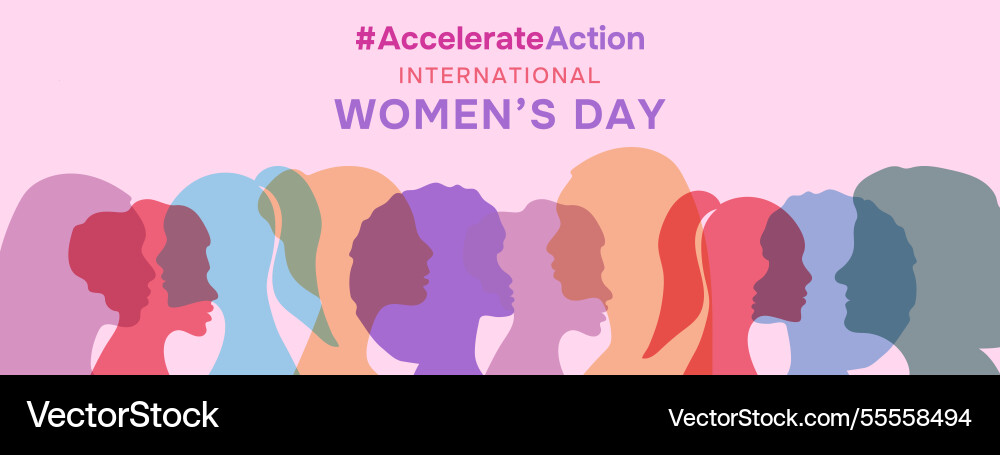 Accelerate action - international womens day Vector Image