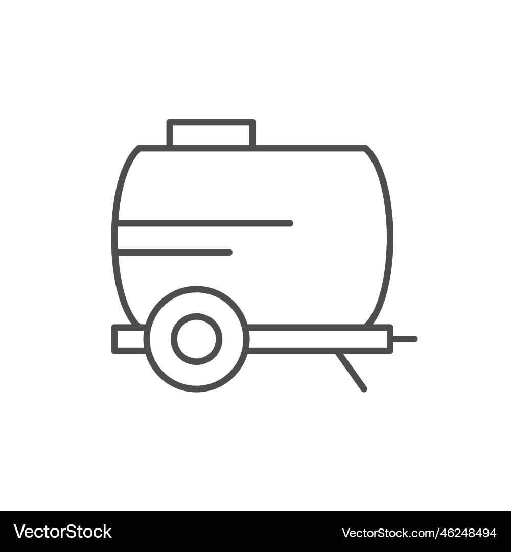 Agricultural trailer line outline icon Royalty Free Vector