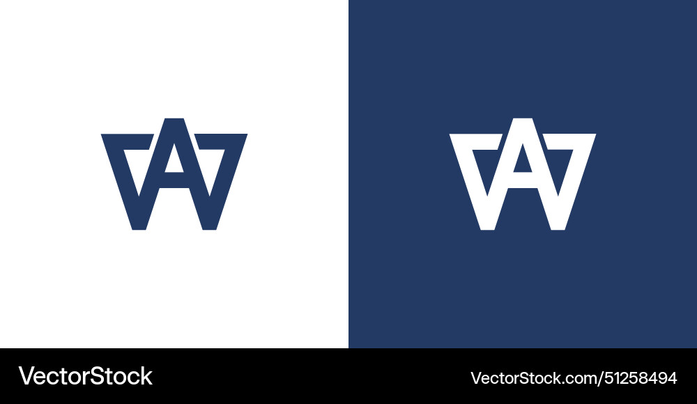 Bold and unique wa logo design Royalty Free Vector Image