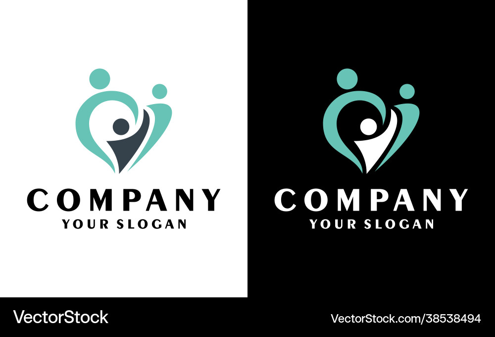 Creative family love and care logo design Vector Image