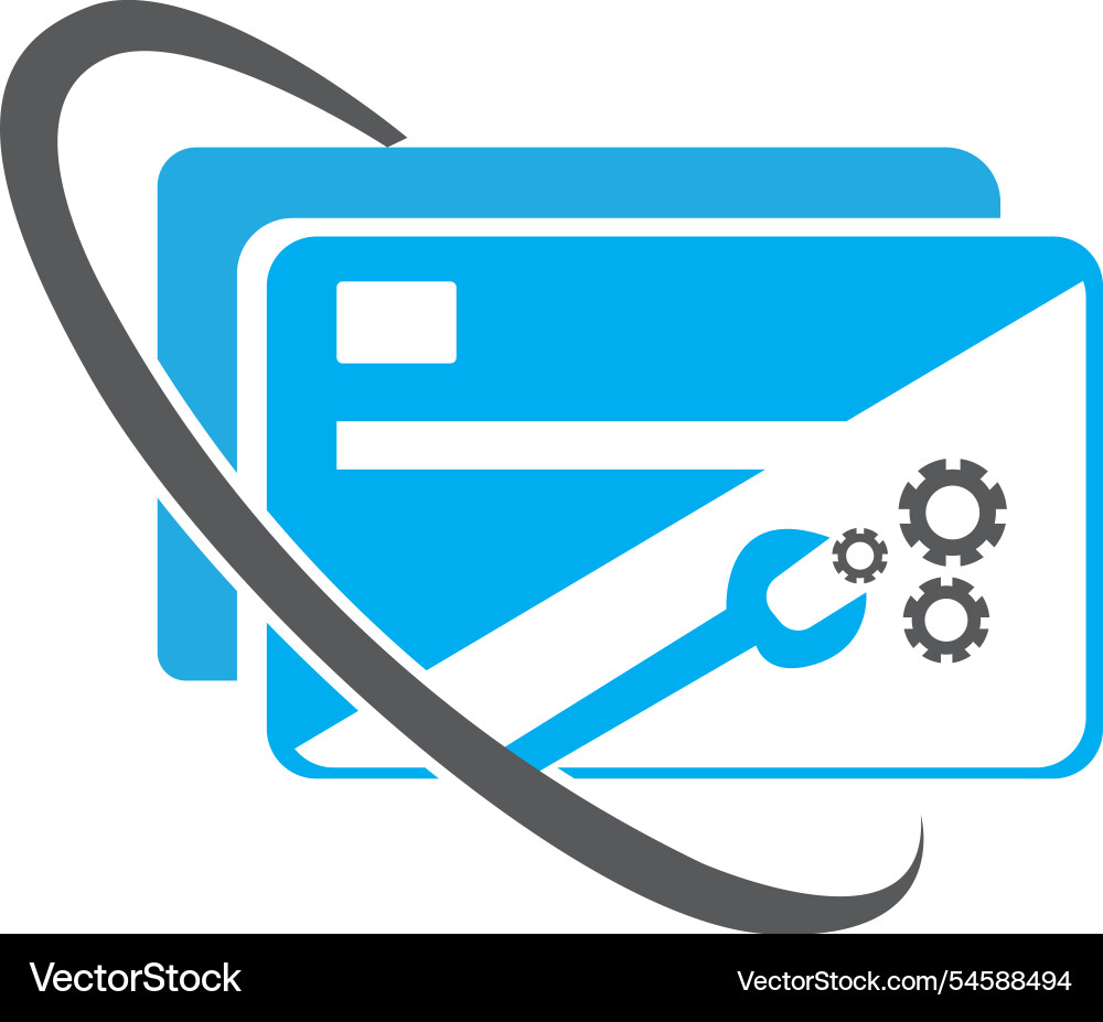 Credit card system recovery repair Royalty Free Vector Image