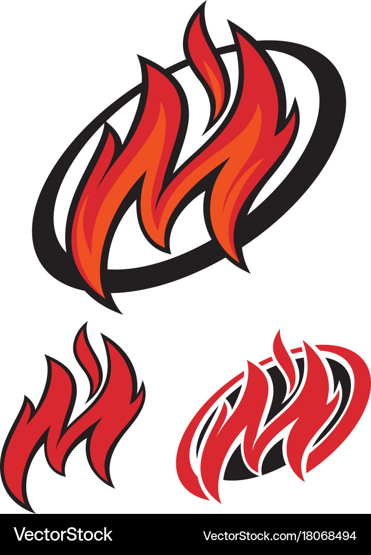Fast fire letter m logo Royalty Free Vector Image