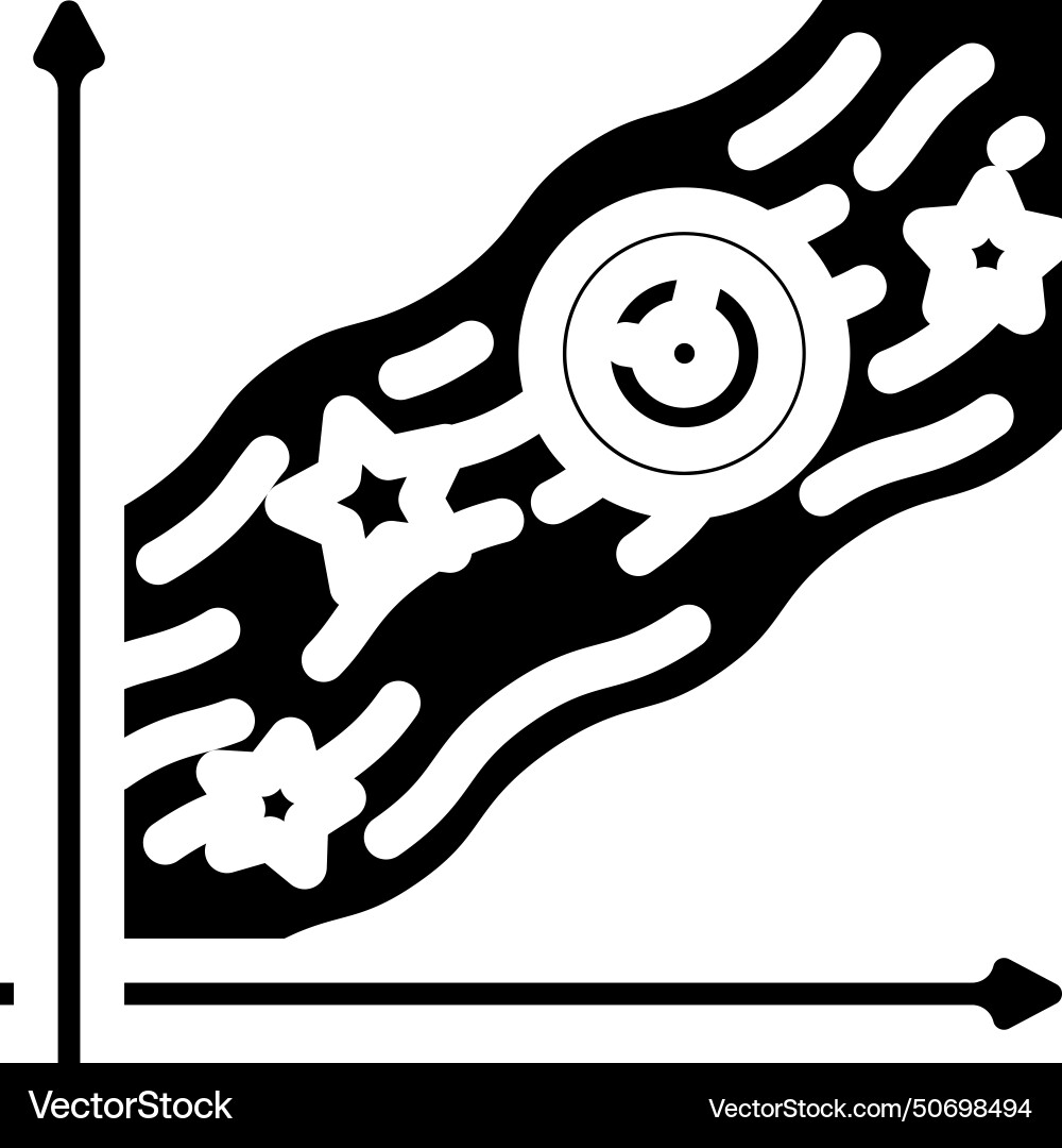 Flow state time management glyph icon Royalty Free Vector