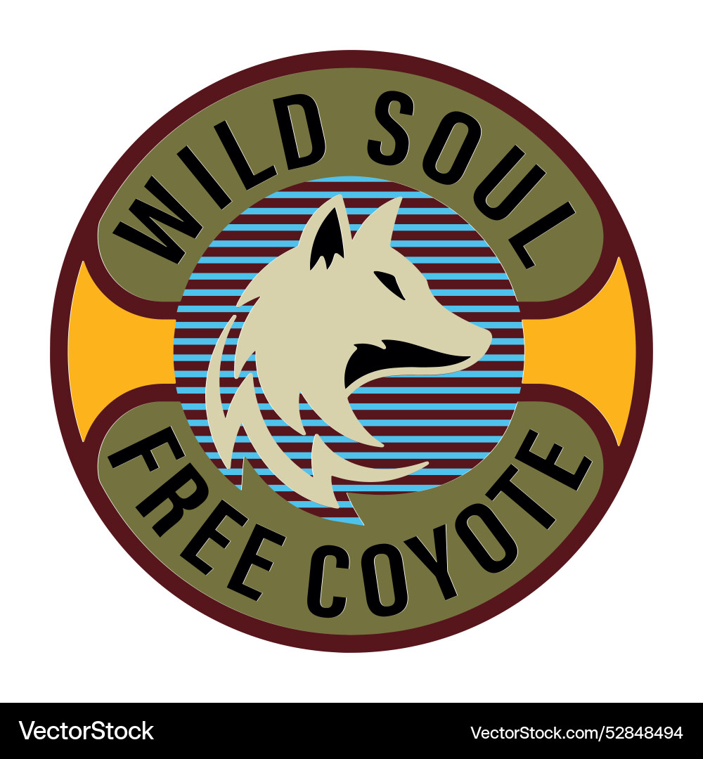 Free coyote logo design art Royalty Free Vector Image