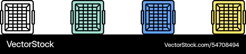 Net icon outline green blue and yellow style Vector Image