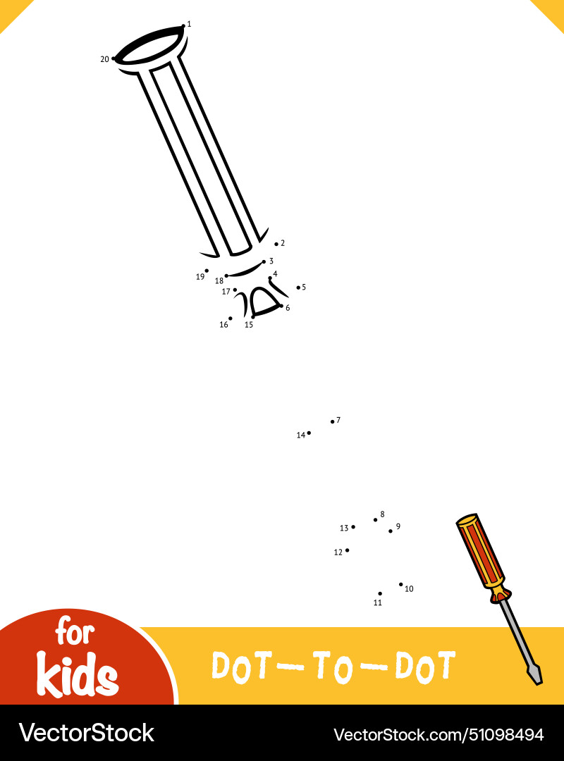 Numbers game education dot to screwdriver Vector Image