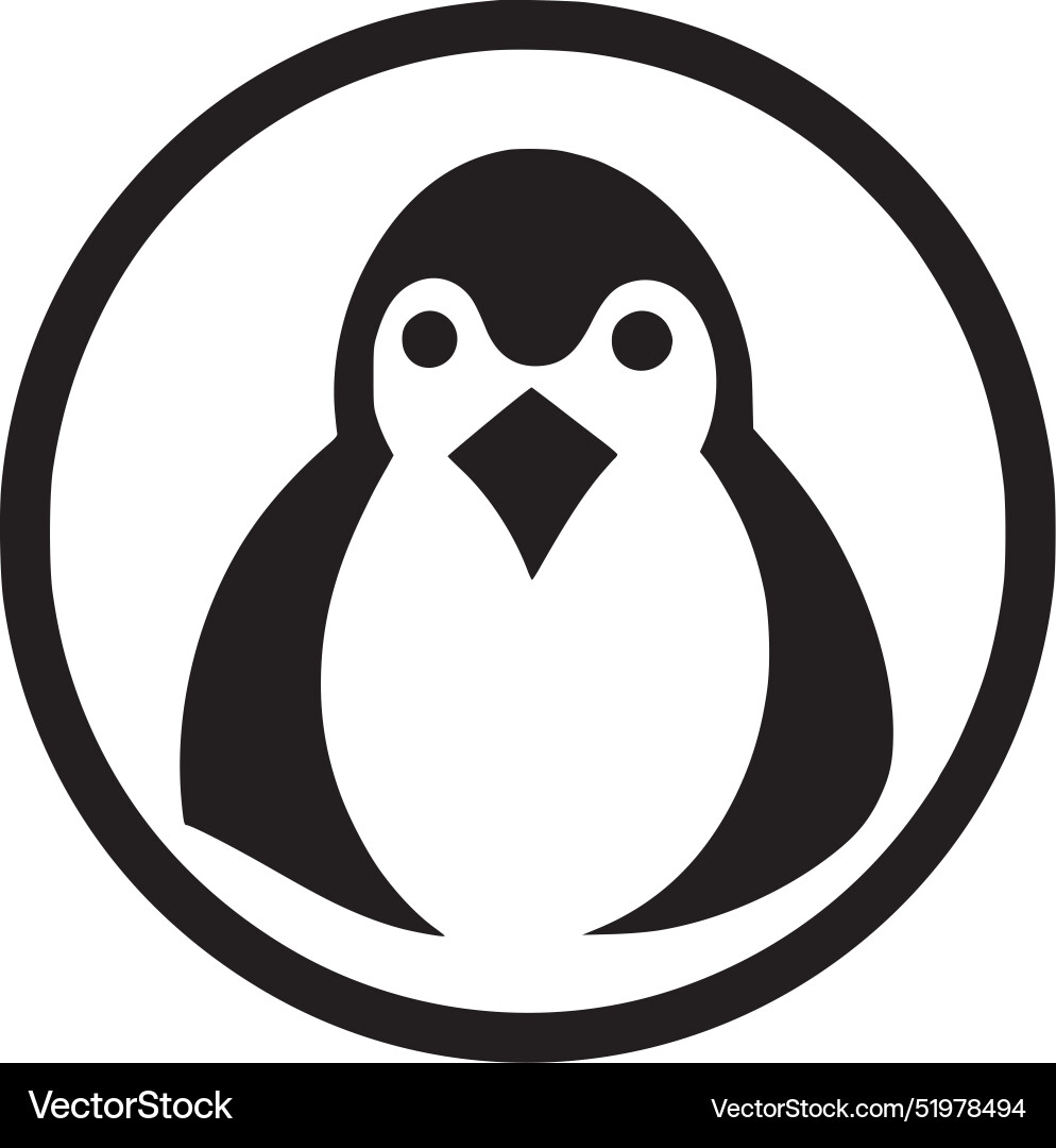 Penguin - minimalist and simple silhouette Vector Image