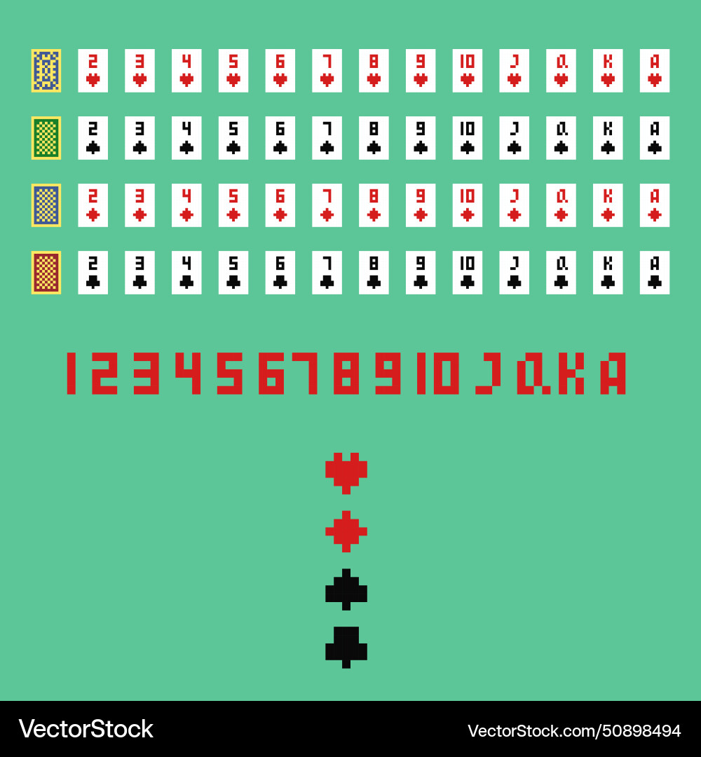 Pixel art assets for card Royalty Free Vector Image