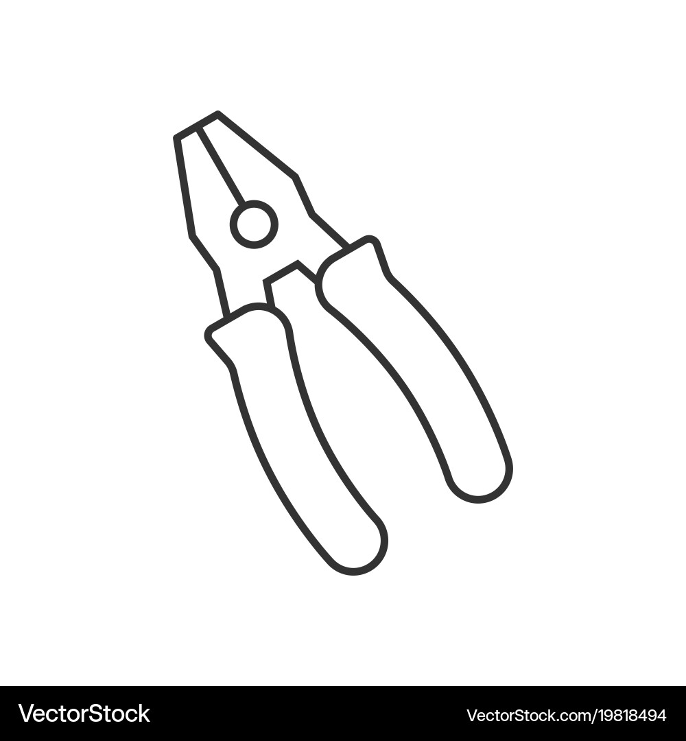 Pliers Outline Tool Icon Royalty Free Vector Image