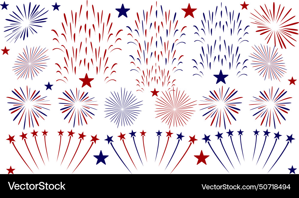 Set of fireworks Royalty Free Vector Image - VectorStock