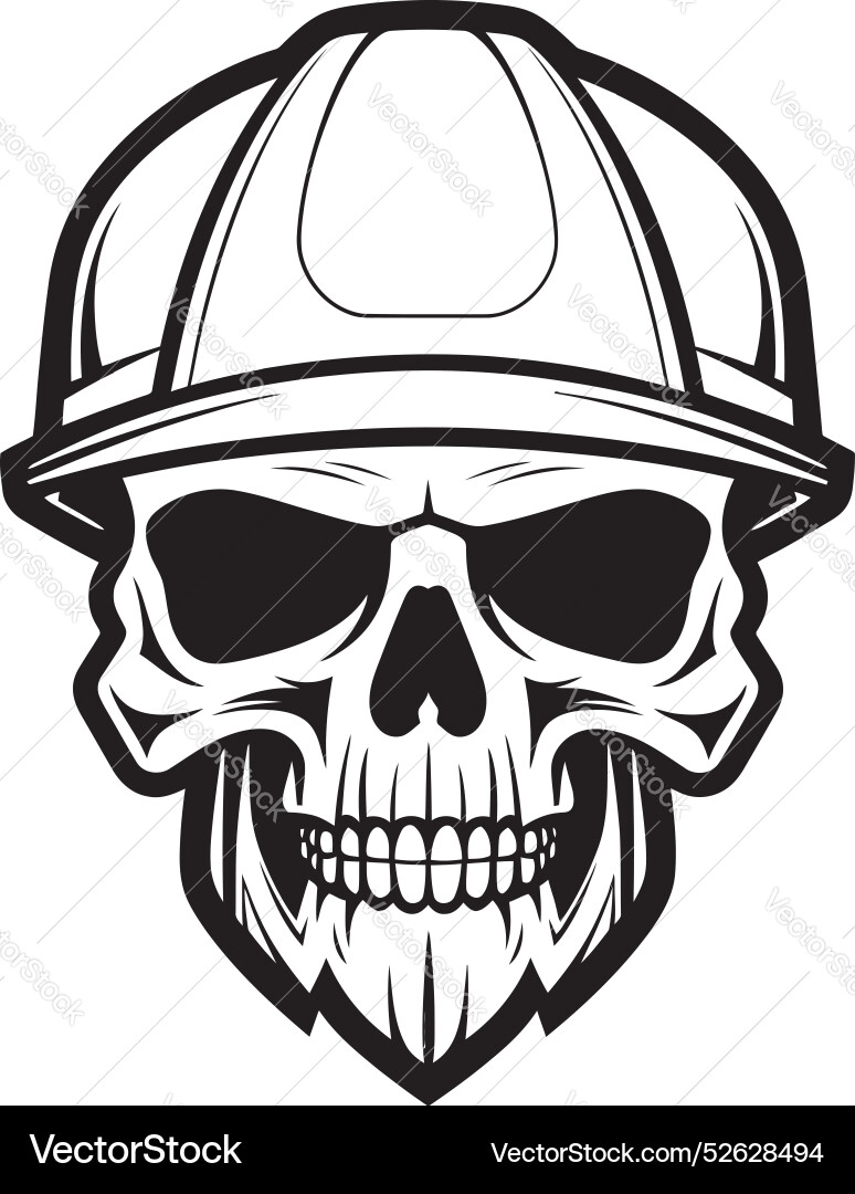 Skull constructor logo design for construction Vector Image