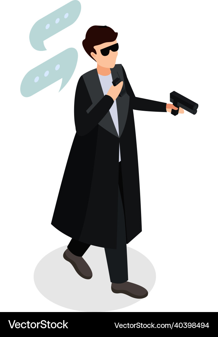 Special agent chat composition Royalty Free Vector Image