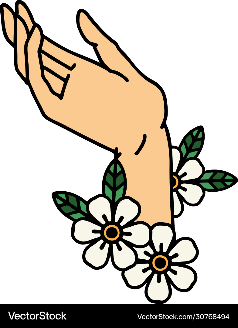 Traditional tattoo a hand Royalty Free Vector Image