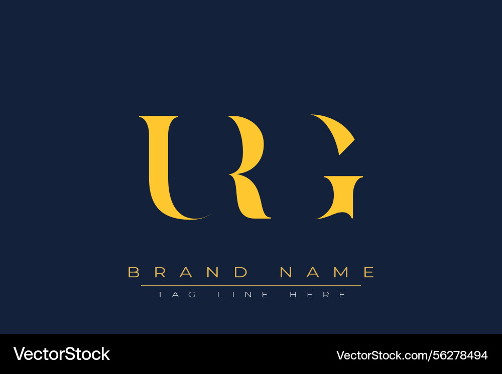 Urg abstract letter logo design Royalty Free Vector Image