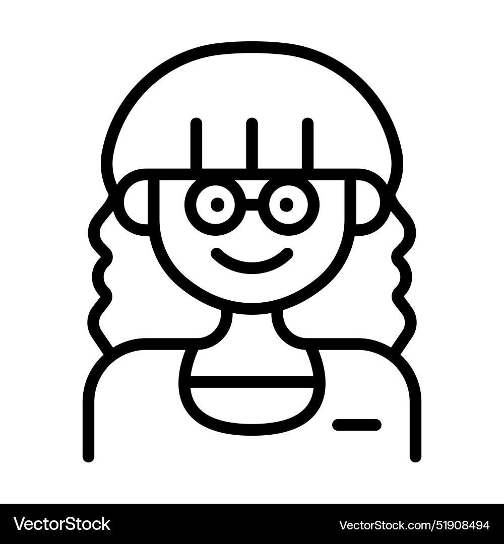 Woman icon in thin line style graphic design Vector Image