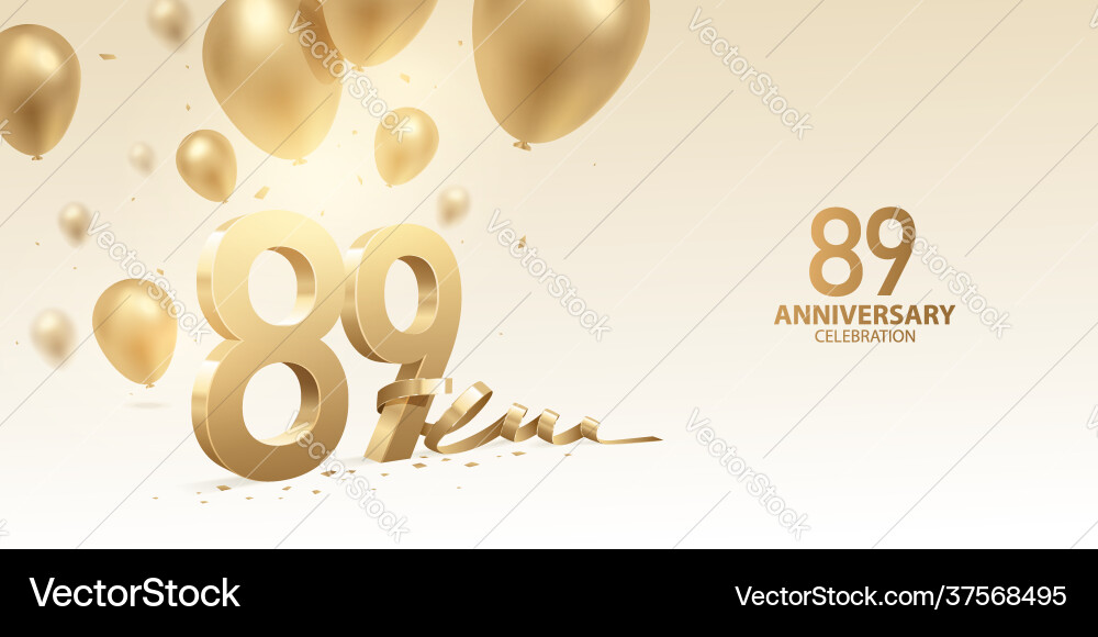 89th anniversary celebration background Royalty Free Vector
