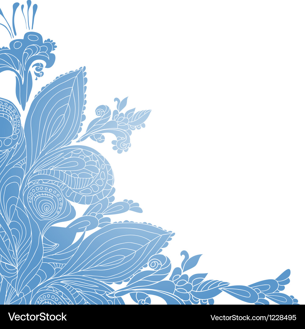Blue Floral Ornament Background Royalty Free Vector Image