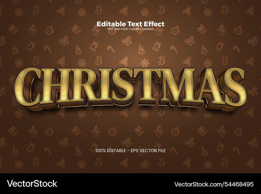 Christmas editable text effect in modern trend Vector Image