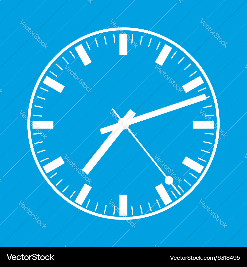 Uhr weißes Symbol Lizenzfreies Vektorbild - VectorStock