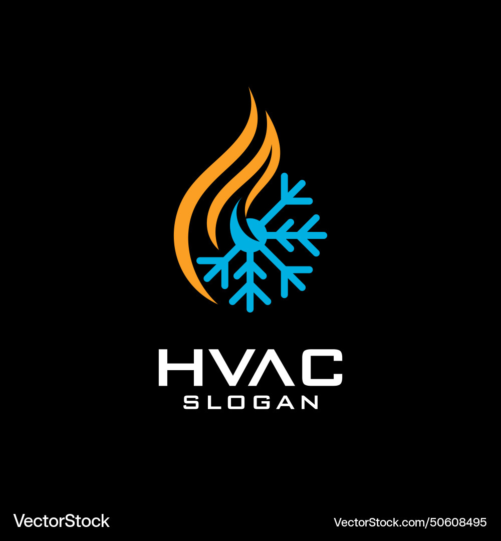 Cooling and heating logo hvac design Royalty Free Vector